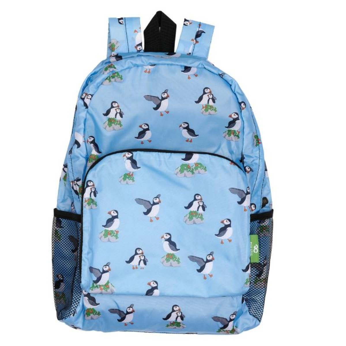 Eco Chic Lightweight Foldable Backpack - Multi Puffin Blue - Flagship ...